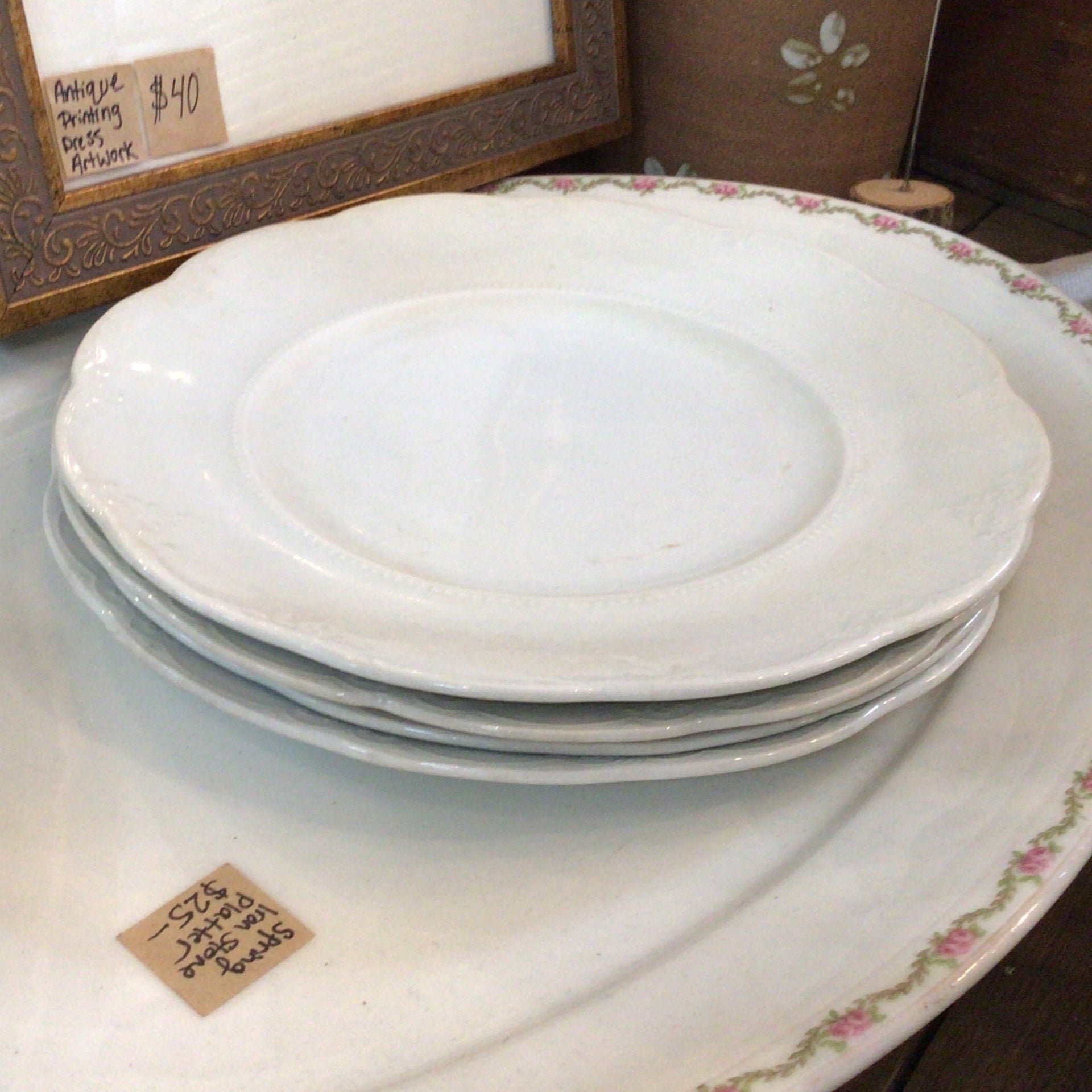 Antique Ironstone Plates / Set of 4 | Mayflower Mercantile