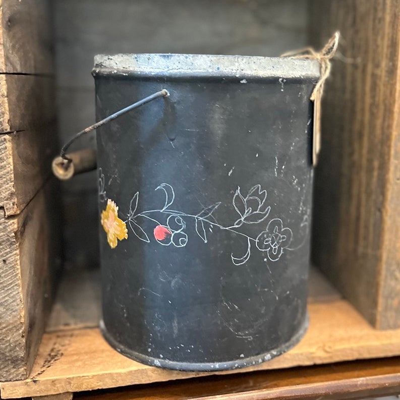 Small Hand-etched Black Pail | Mayflower Mercantile